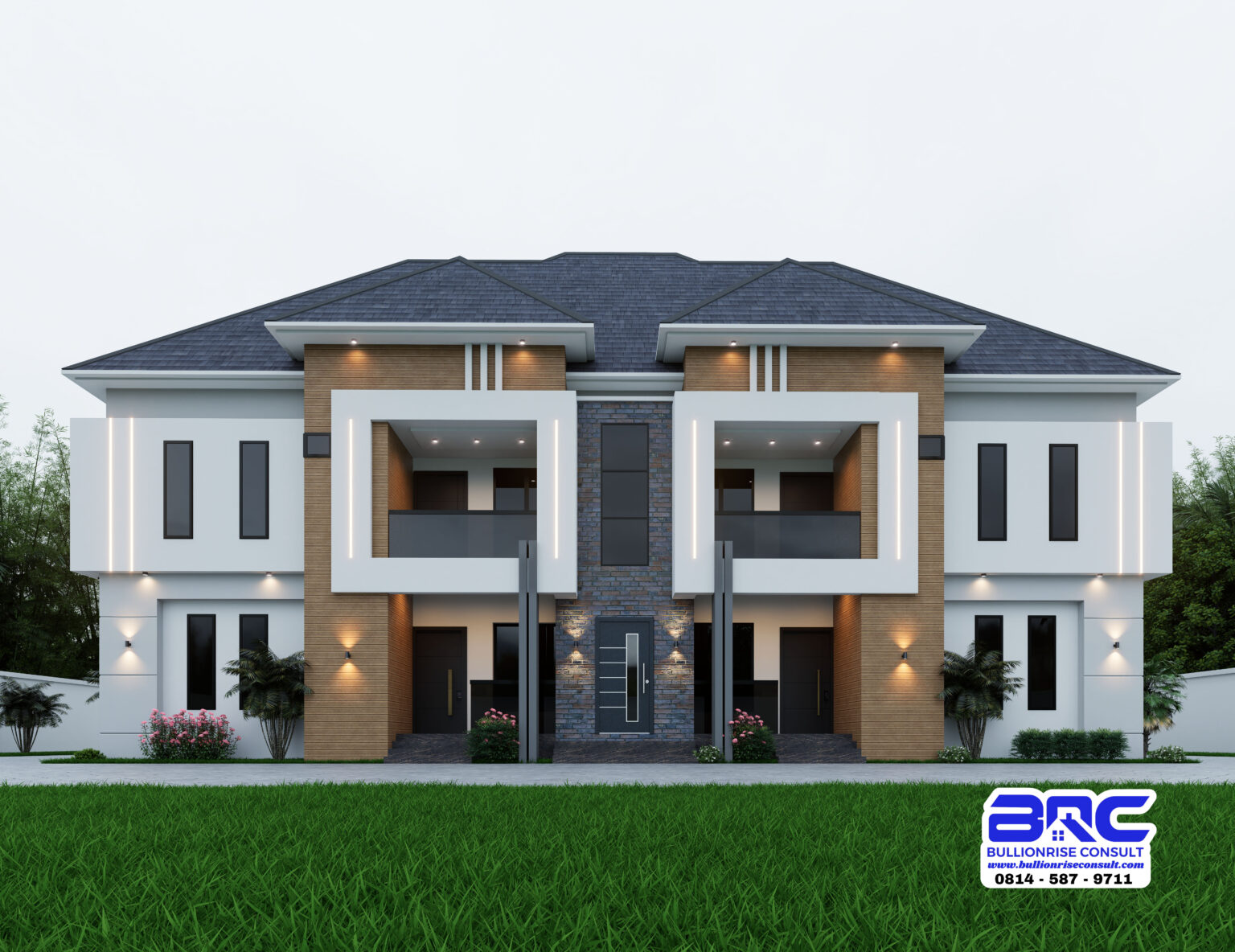 4 units of 2 bedroom flat house plan - eudora villa psn83