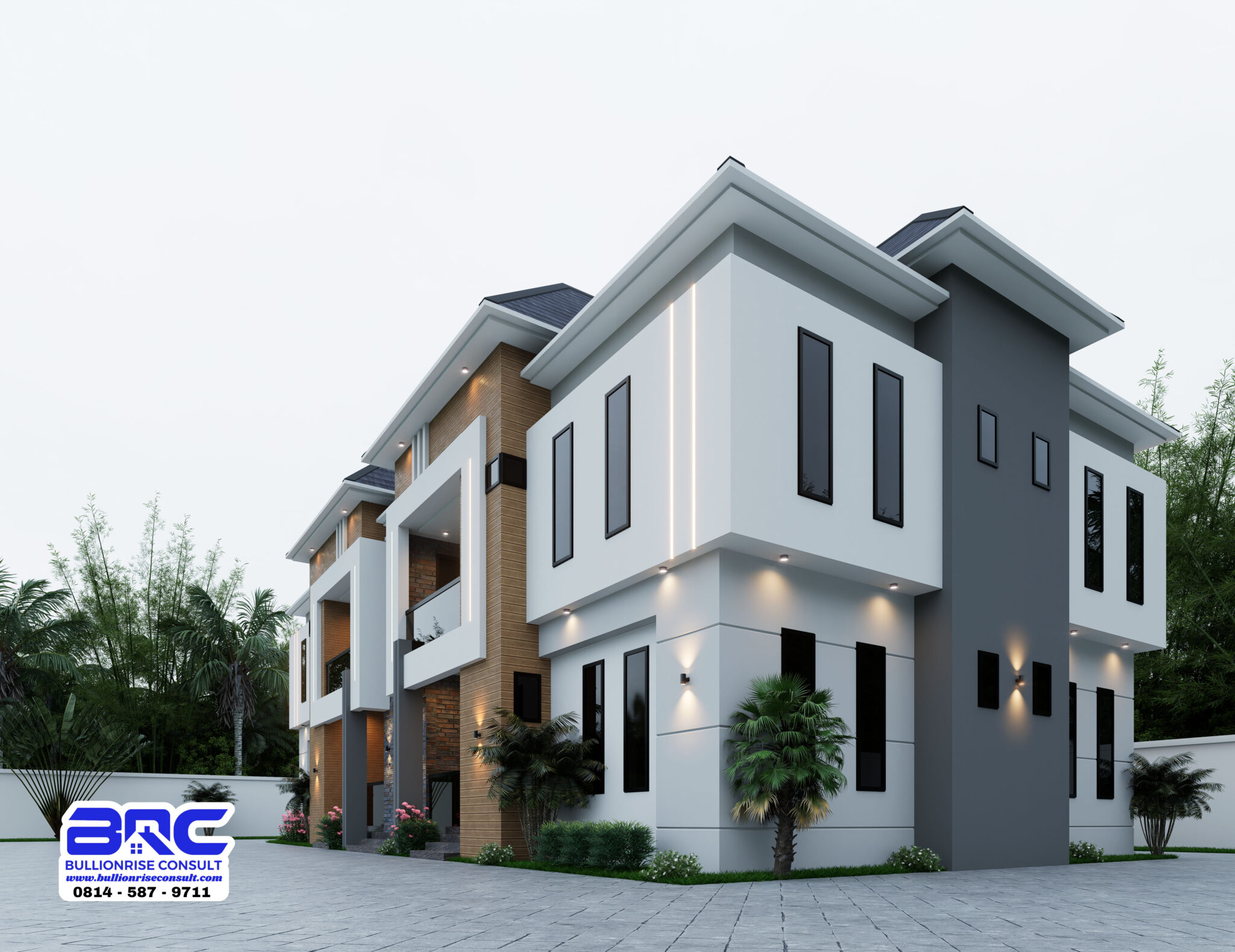 4 units of 2 bedroom flat house plan - eudora villa psn83
