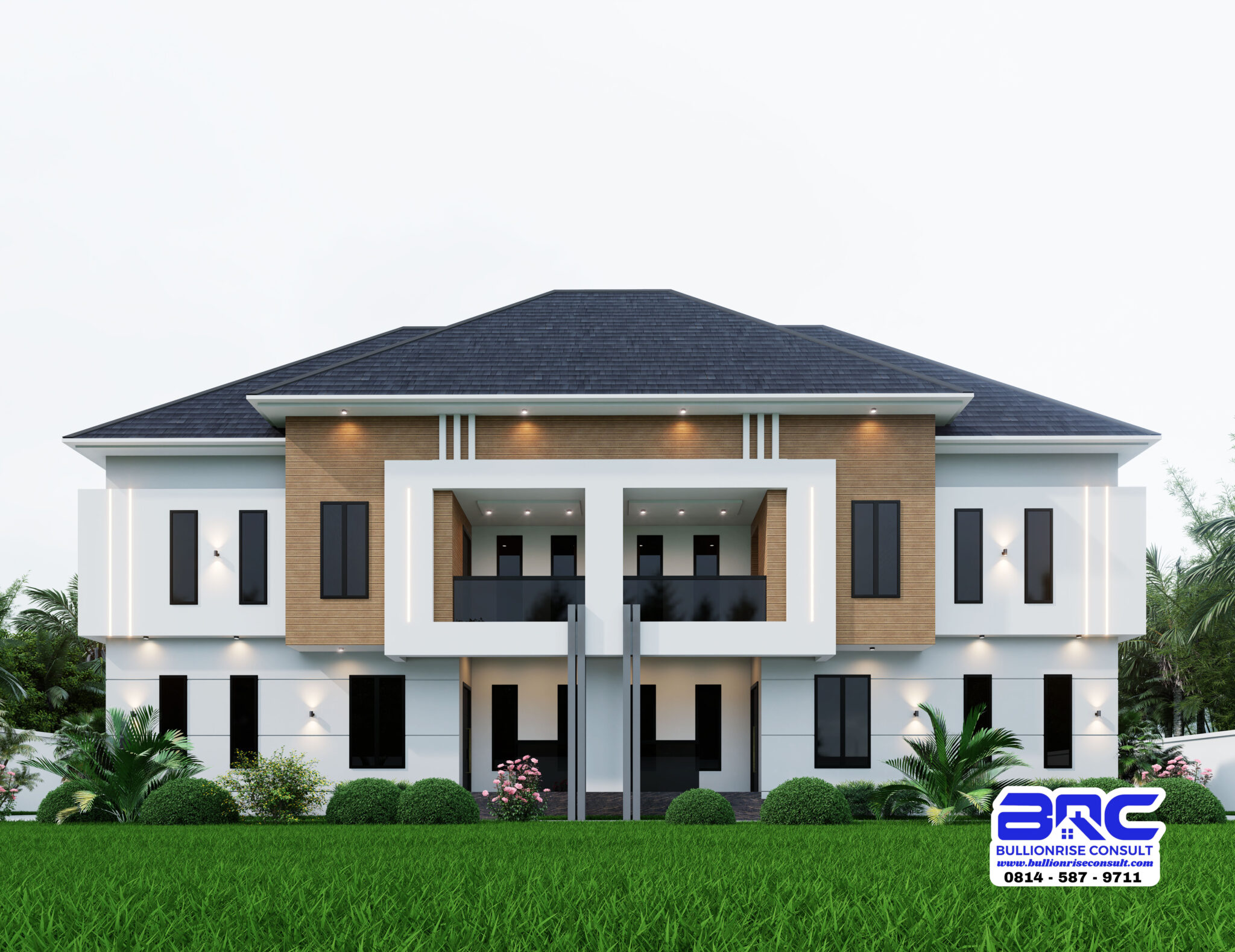 4 units of 2 bedroom flat house plan - eudora villa psn83