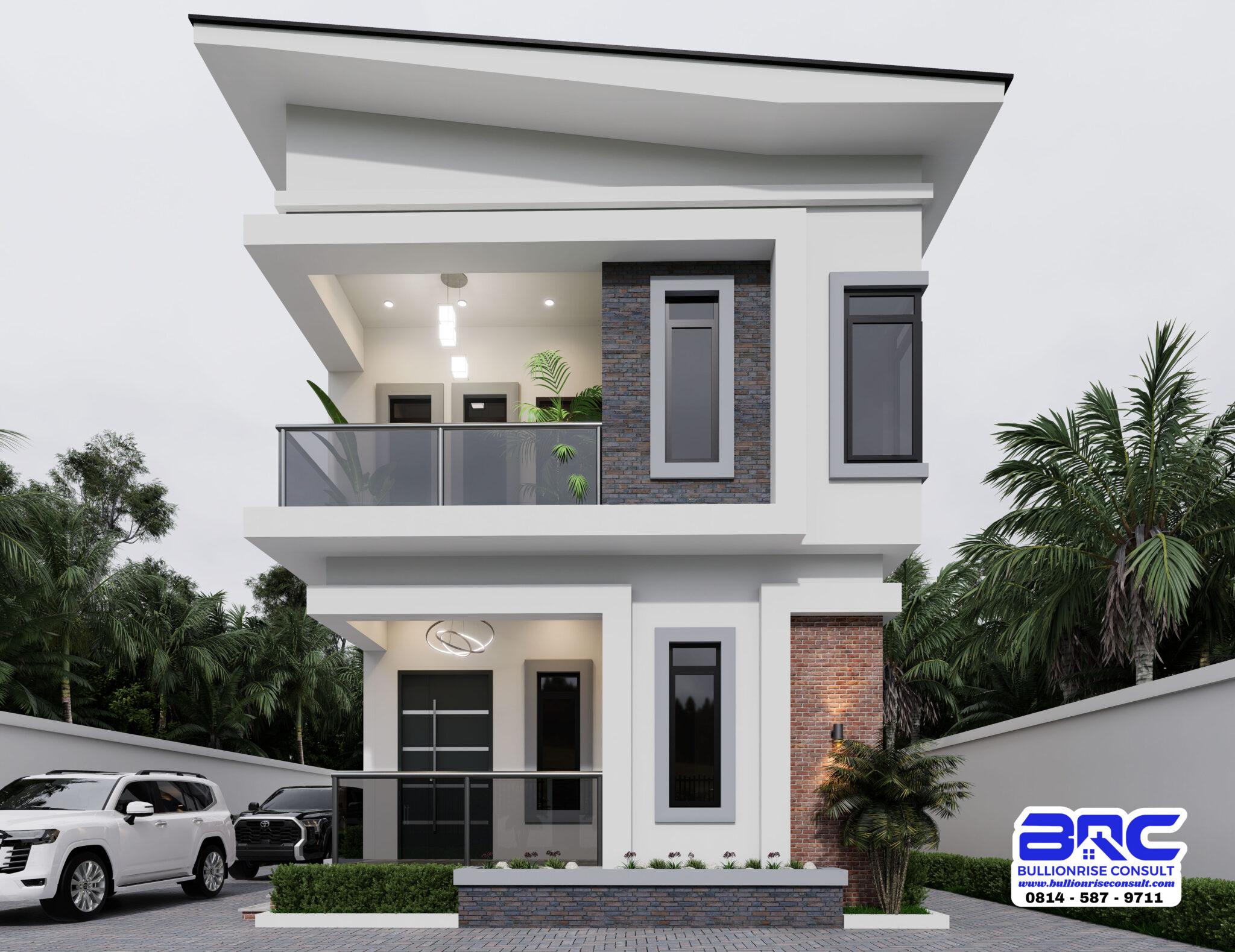 3 Bedroom Duplex Design with Flat Roof | Nubian Sky
