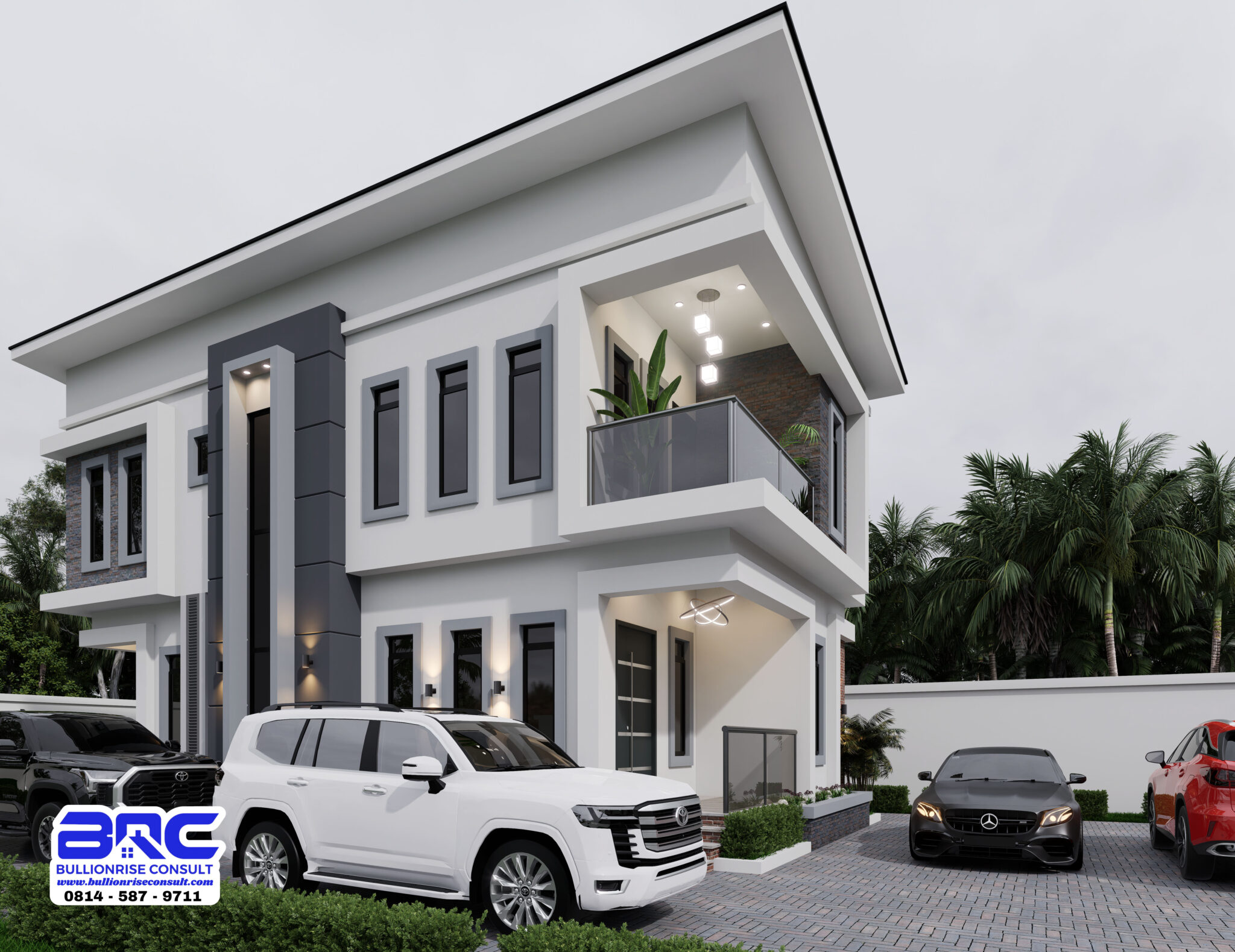 3 Bedroom Duplex Design with Flat Roof | Nubian Sky
