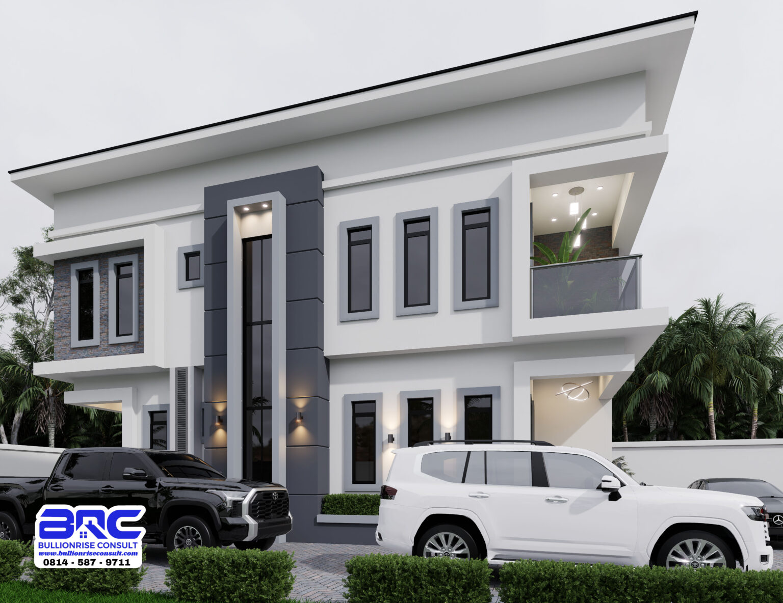 3 Bedroom Duplex Design with Flat Roof | Nubian Sky