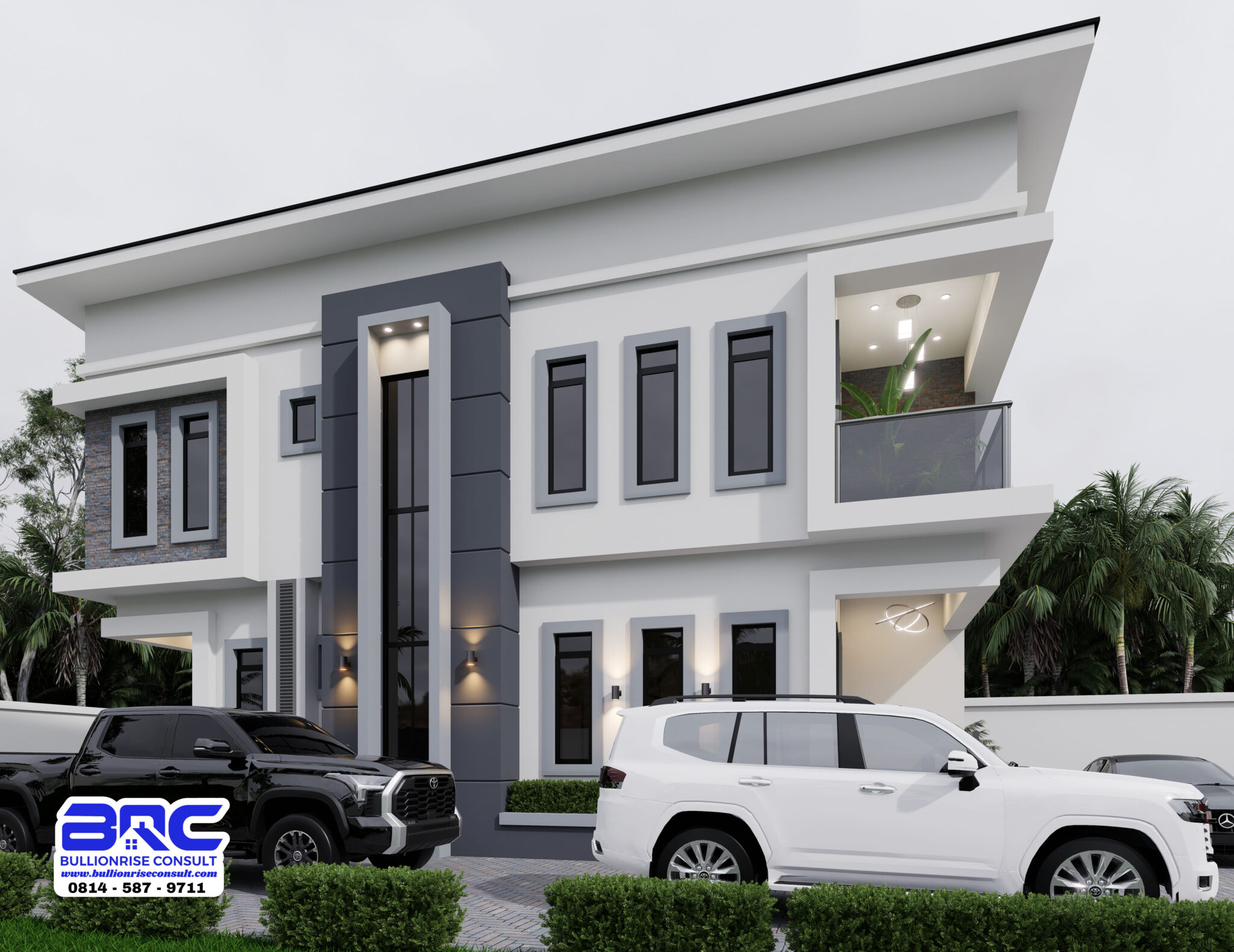3 Bedroom Duplex Design with Flat Roof | Nubian Sky