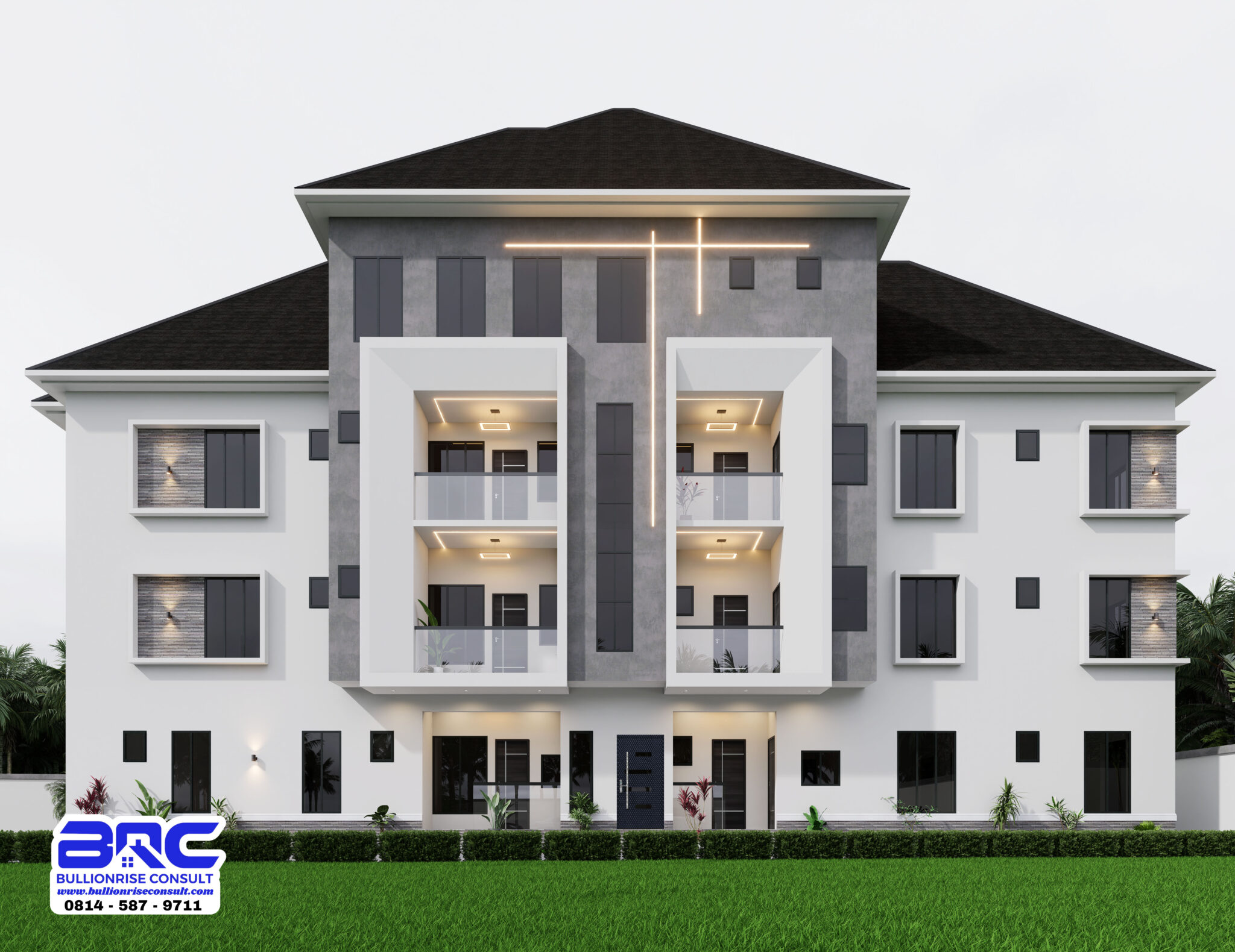 Complex Apartment and Semi-Detached Duplex House Plan