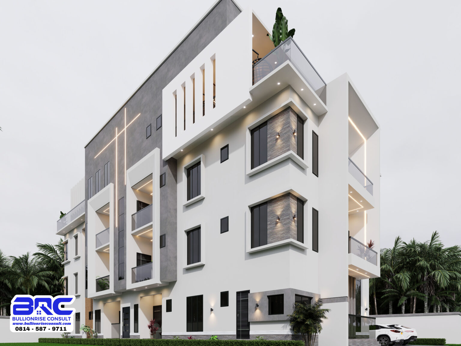 Complex Apartment and Duplex house plan with a Pent Floor