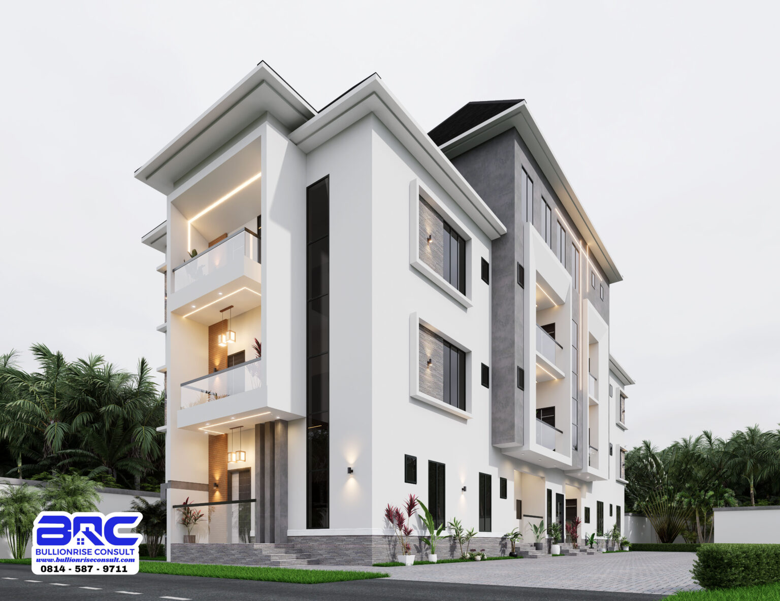 Complex Apartment and Semi-Detached Duplex House Plan